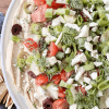 Easy Layered Hummus Recipe ... on a Cake Stand! | StyleBlueprint