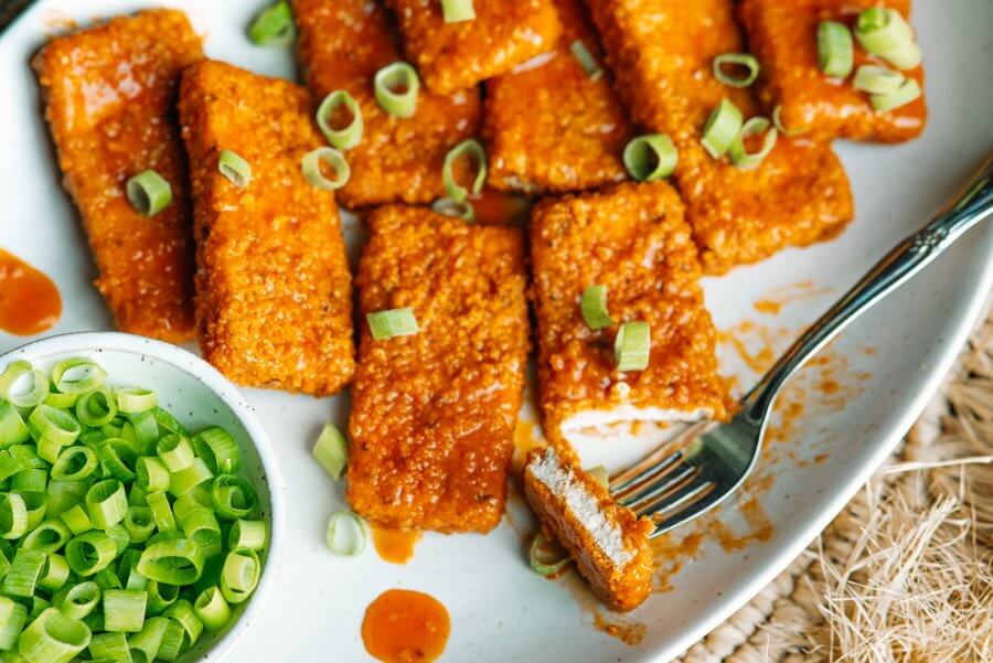 Air Fryer Buffalo Tofu Wings (or Bake in the Oven!)