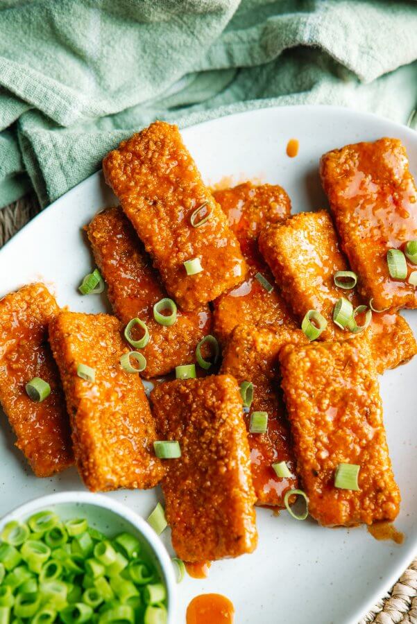 Air Fryer Buffalo Tofu Wings (or Bake in the Oven!)