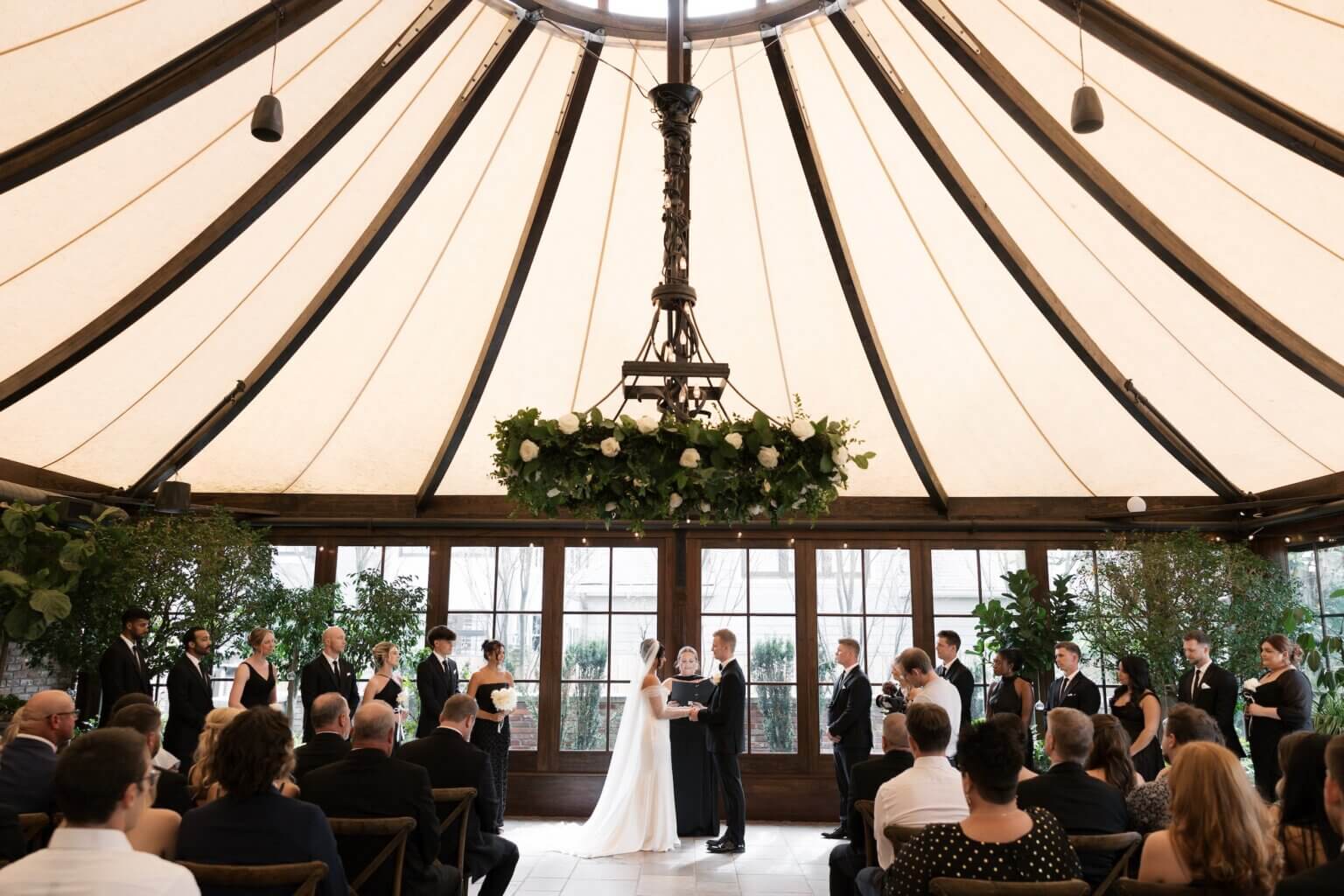 Black-and-White Wedding at The Apiary